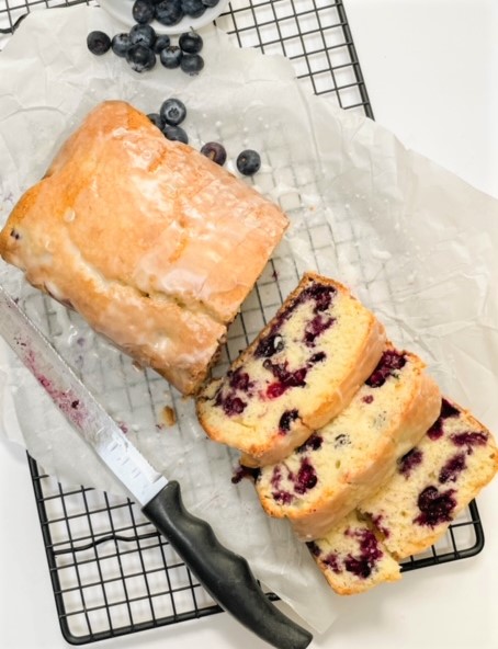 Lemon Blueberry Loaf with Lemon Glaze - Marilia's Blissful Bites